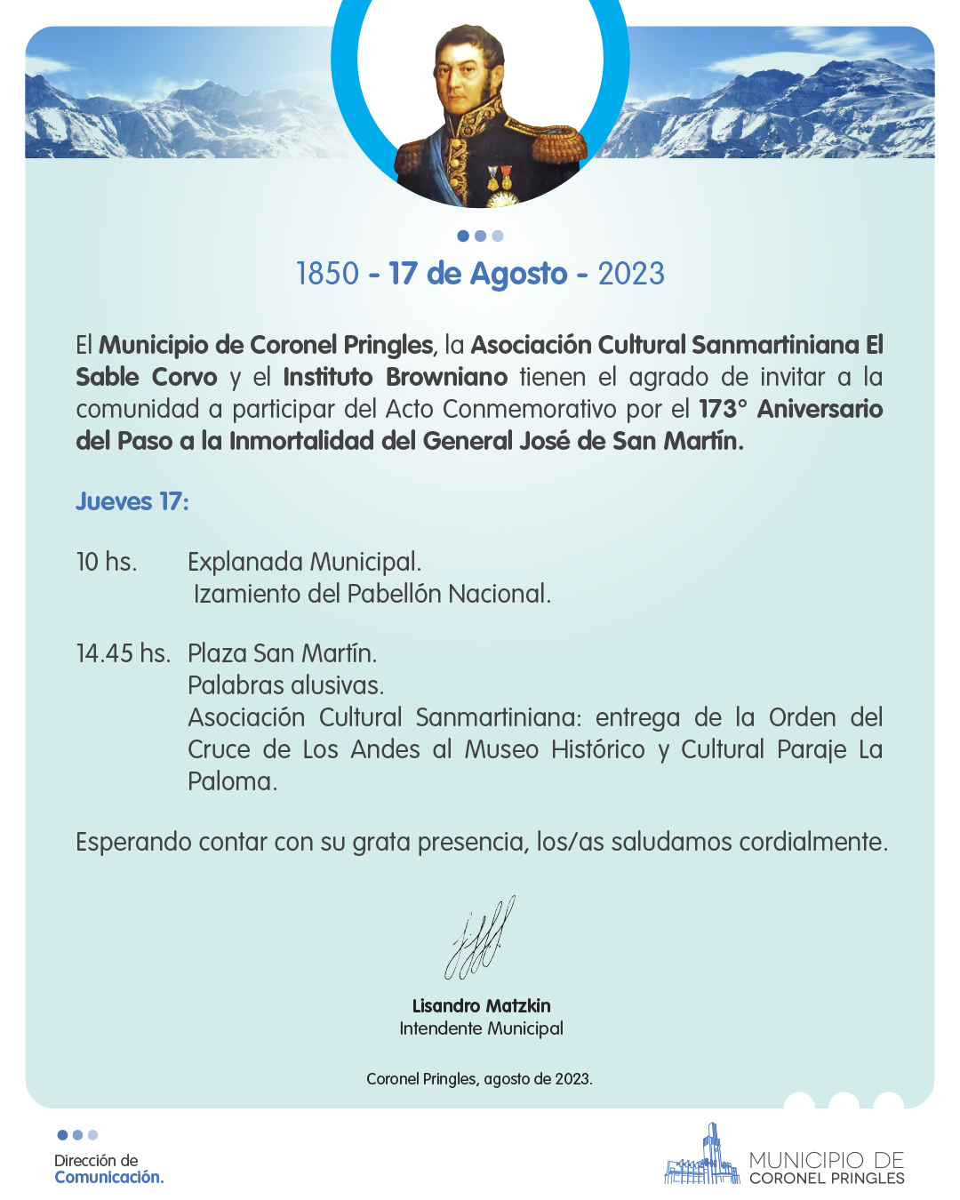 17 de agosto: Paso a la inmortalidad del General José de San Martín